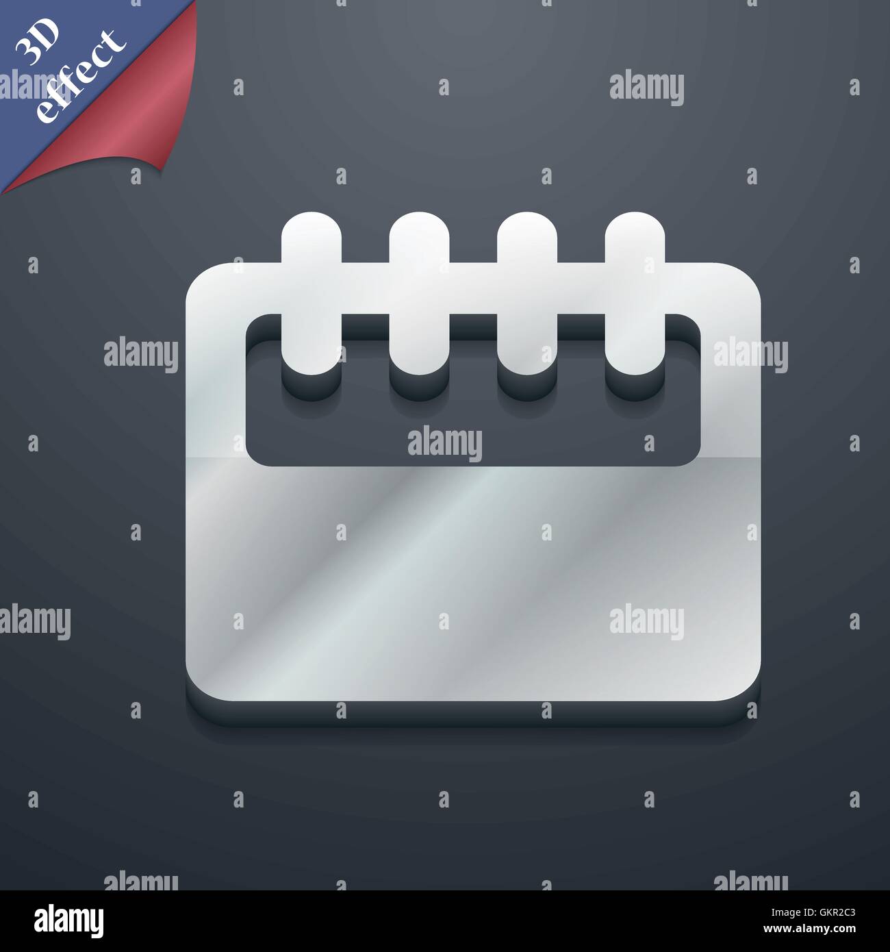 Notepad, calendar icon symbol. 3D style. Trendy, modern design with ...