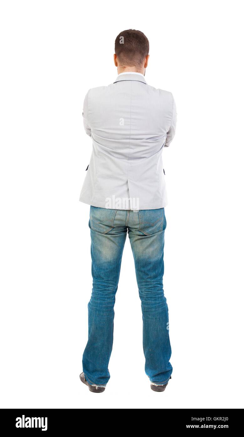 back view of Business man looks Stock Photo - Alamy