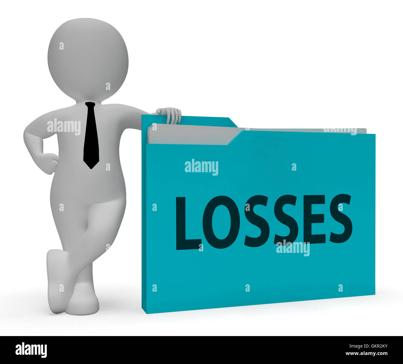 Losses Folder Representing Expenses File 3d Rendering Stock Photo - Alamy