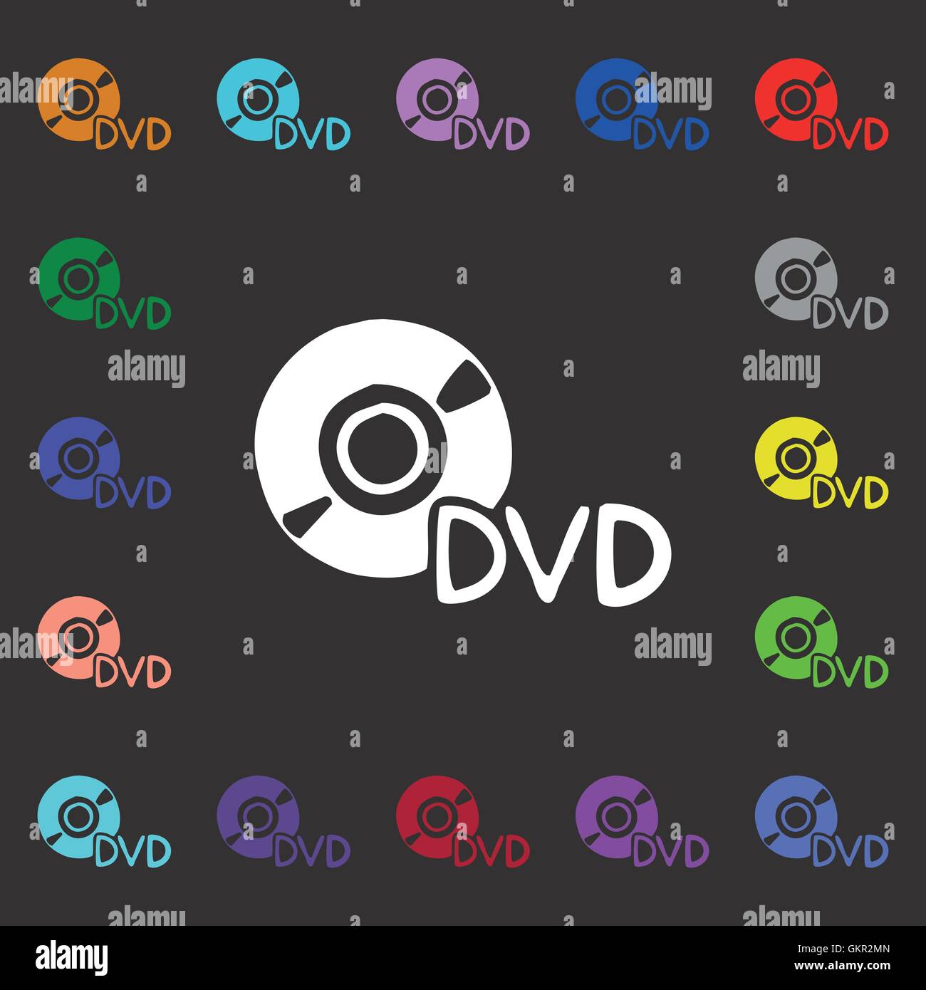 dvd icon sign. Lots of colorful symbols for your design. Vector Stock ...
