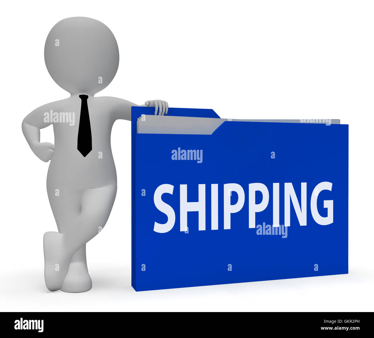 Shipping Folder Indicating Delivering Freight 3d Rendering Stock Photo ...
