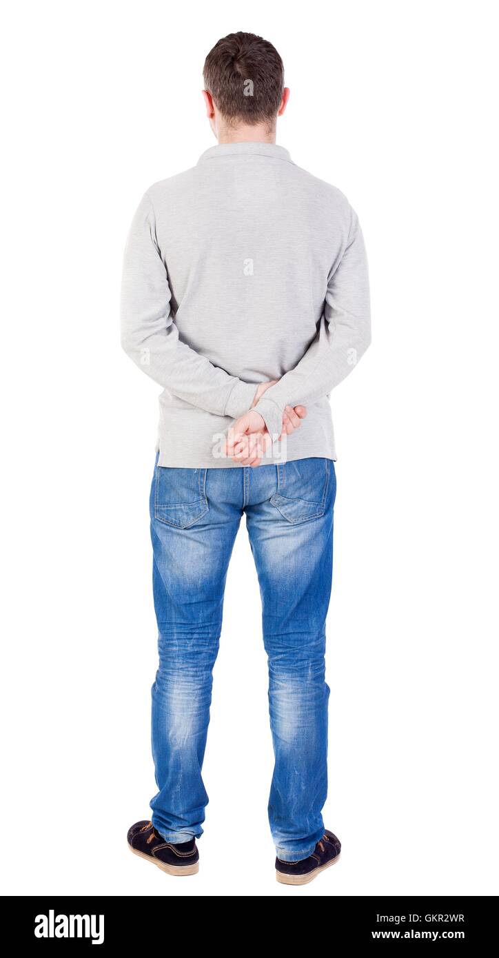 Back view of man in jeans Stock Photo - Alamy