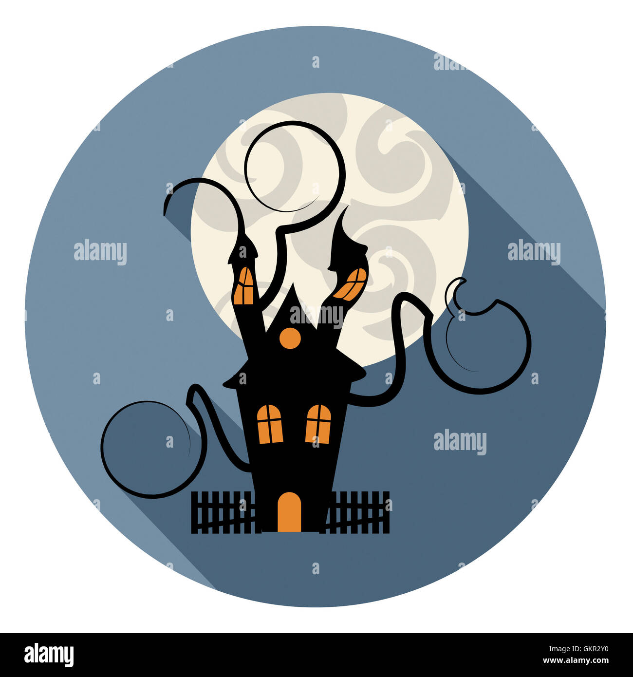 Haunted House Icon Indicating Trick Or Treat Spooky Home Stock Photo ...
