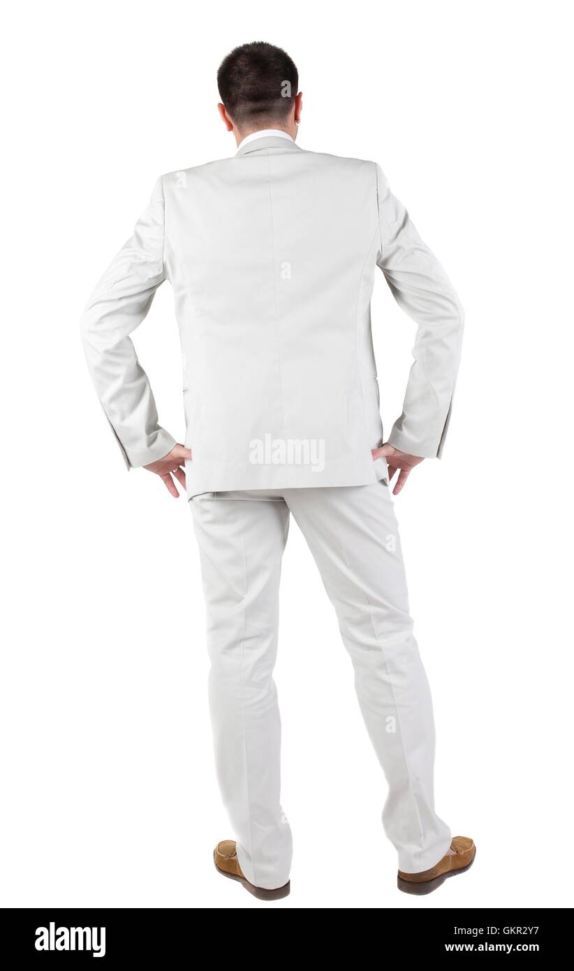 Businessman looks ahead. rear view Stock Photo - Alamy