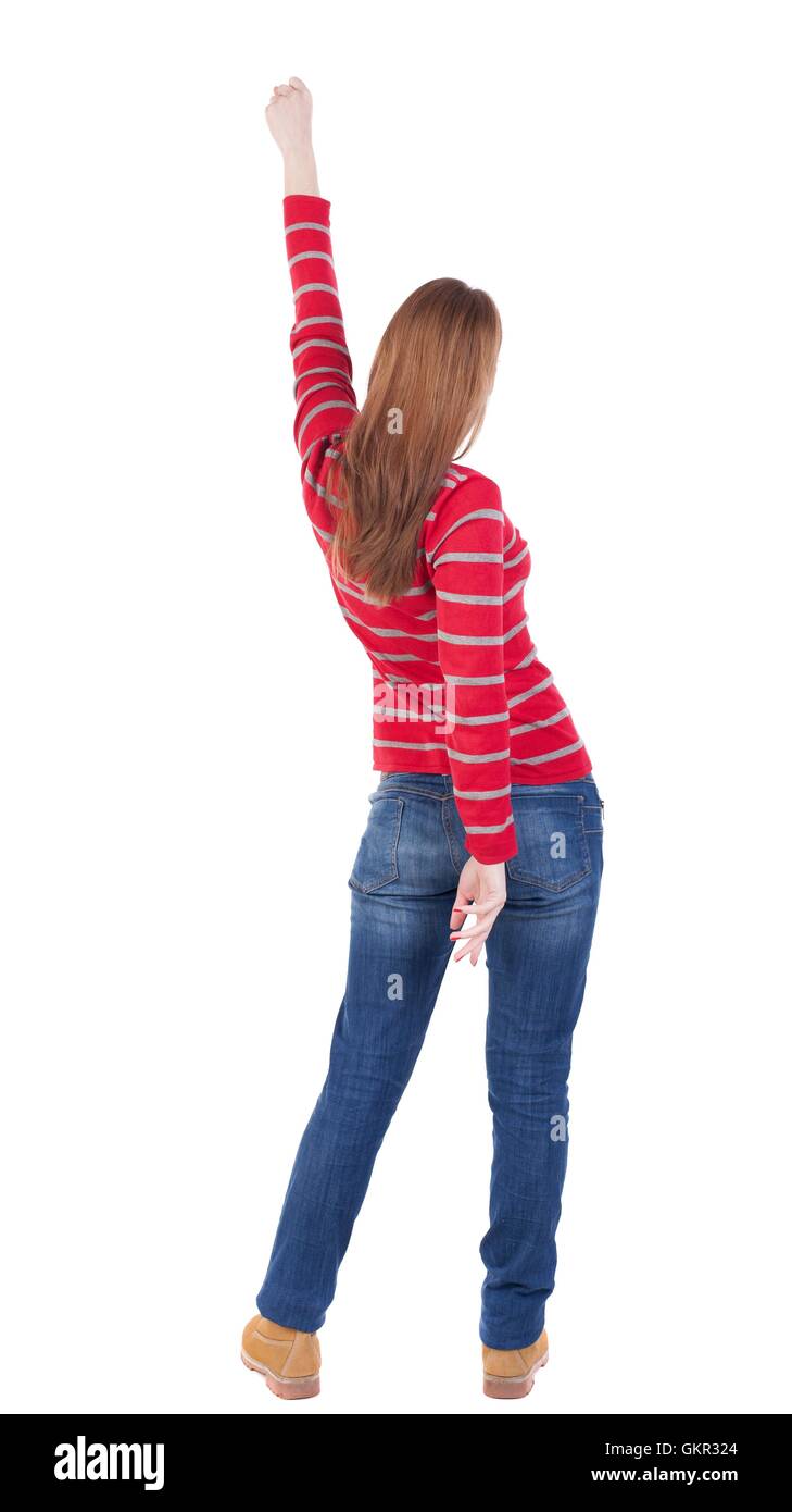 back view of dancing young beautiful woman Stock Photo - Alamy