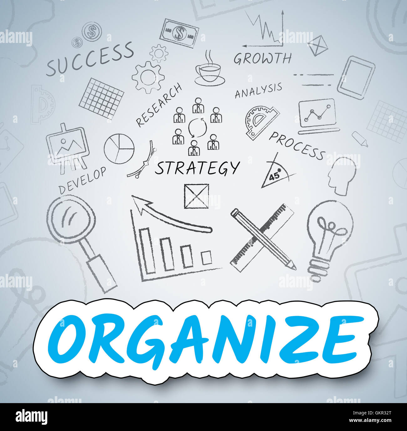 Organize Icons Indicating Management Organization And Arranging Stock ...