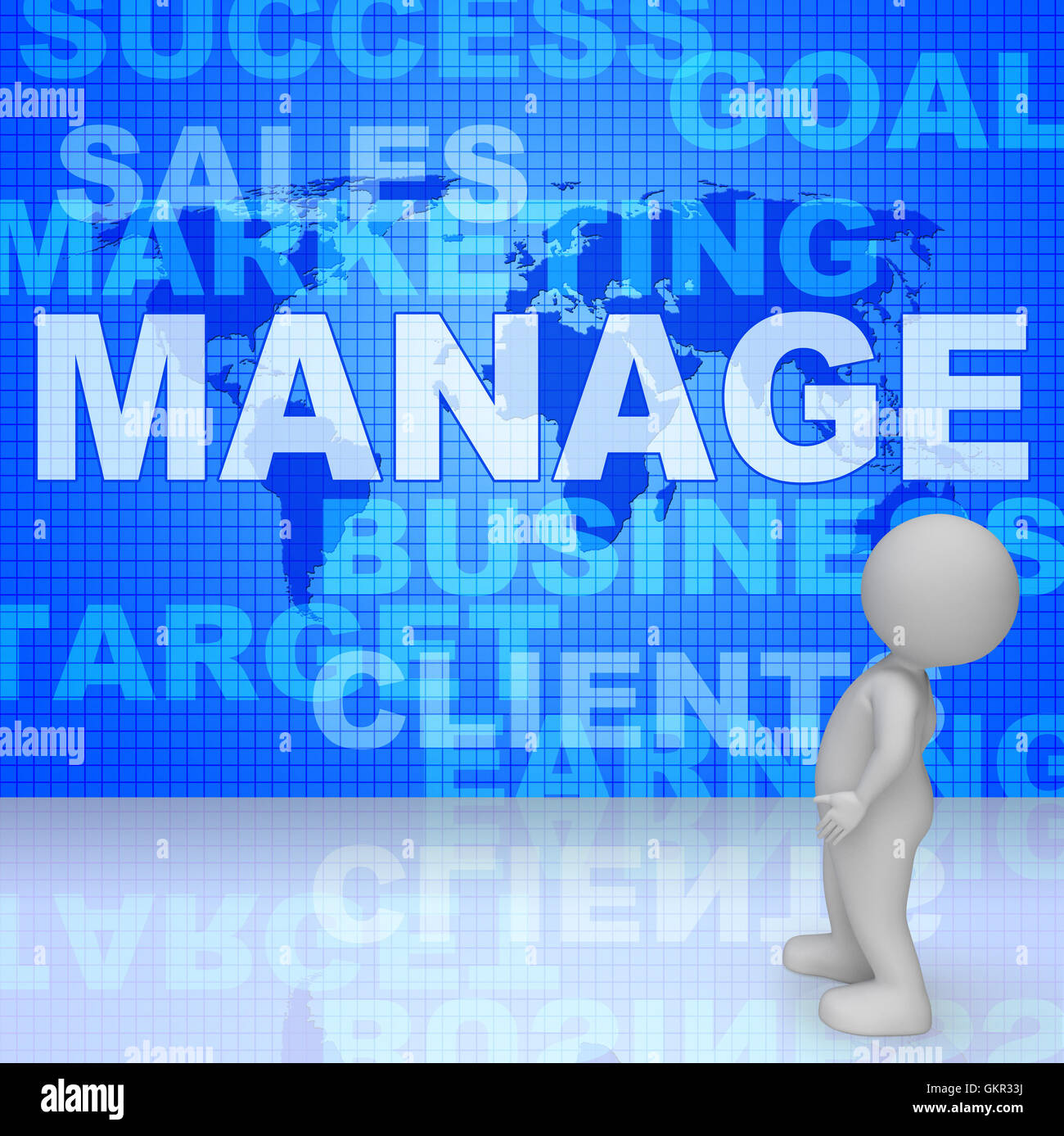 Manage Word Representing Innovation Manager 3d Rendering Stock Photo ...