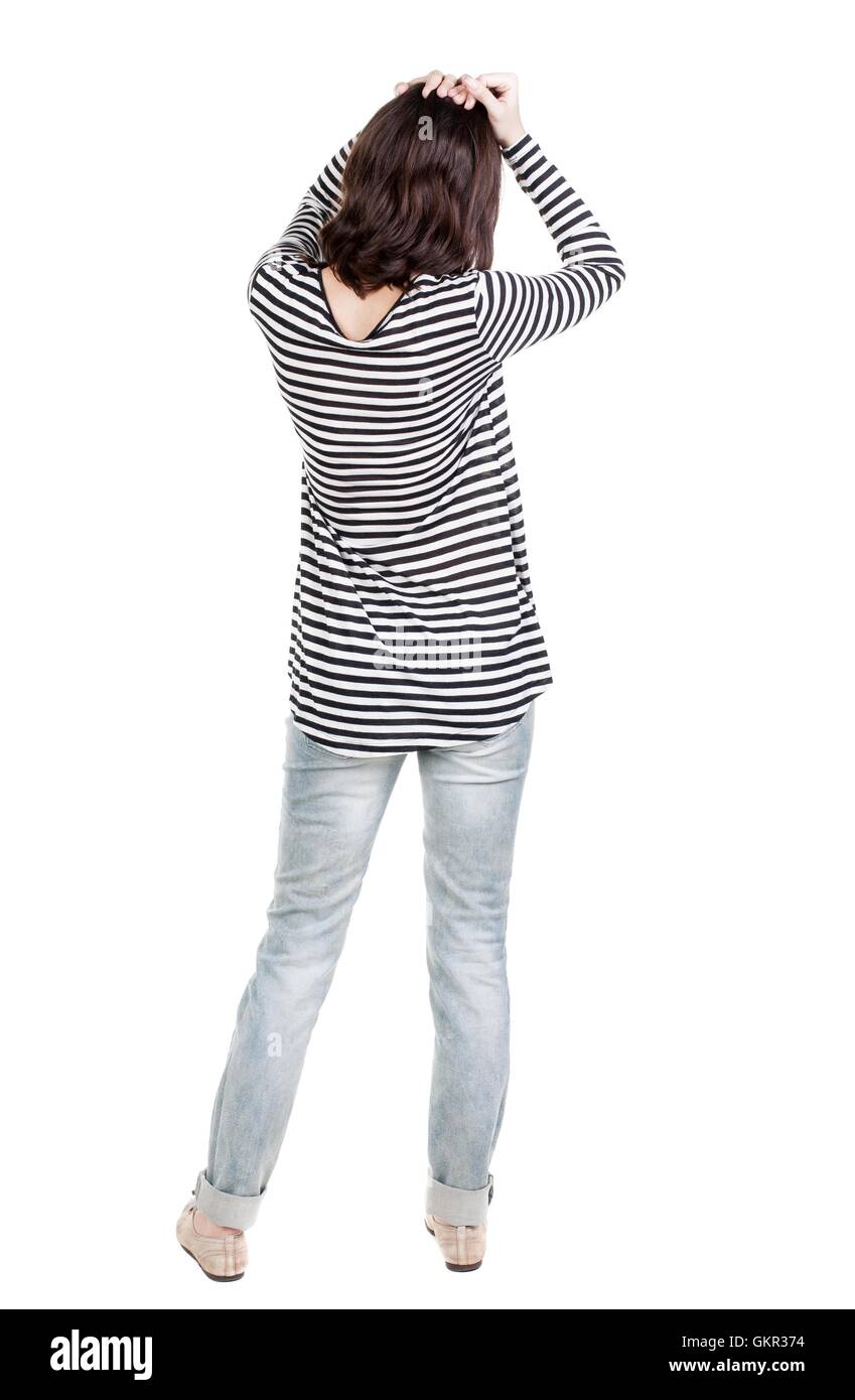 Back view of shocked woman in frock Stock Photo - Alamy