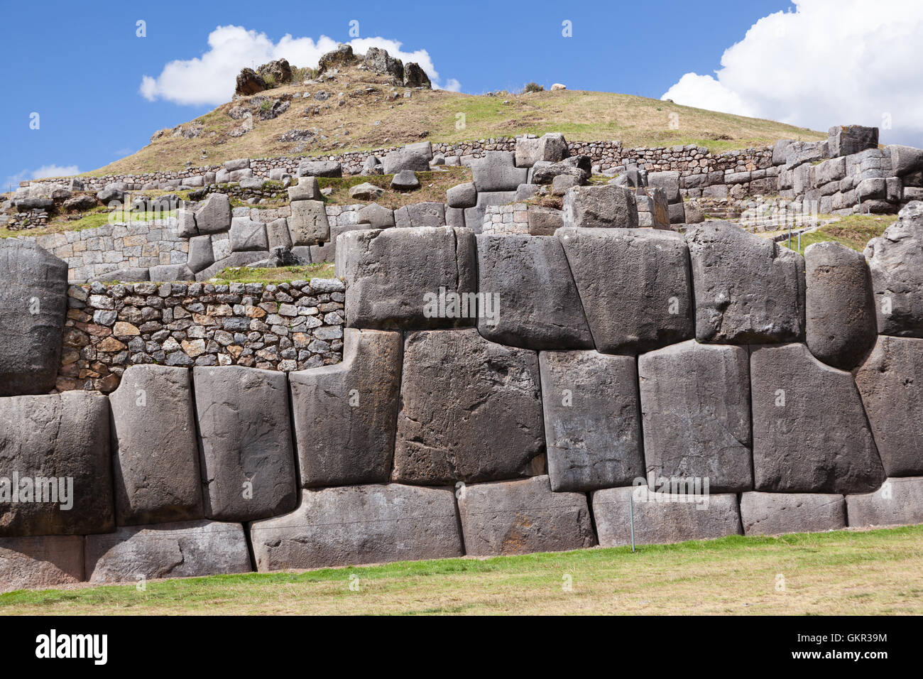 Inca site in Peru Saqsaywaman with classic Inca stone work that amazes ...