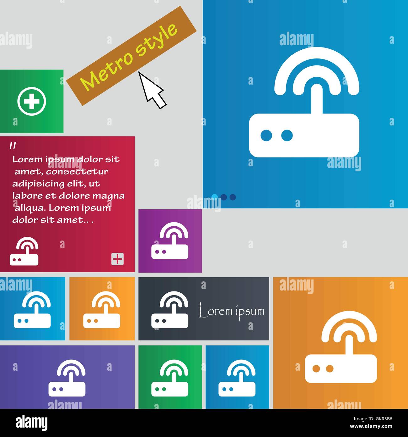 Wi fi router icon sign. buttons. Modern interface website buttons with ...