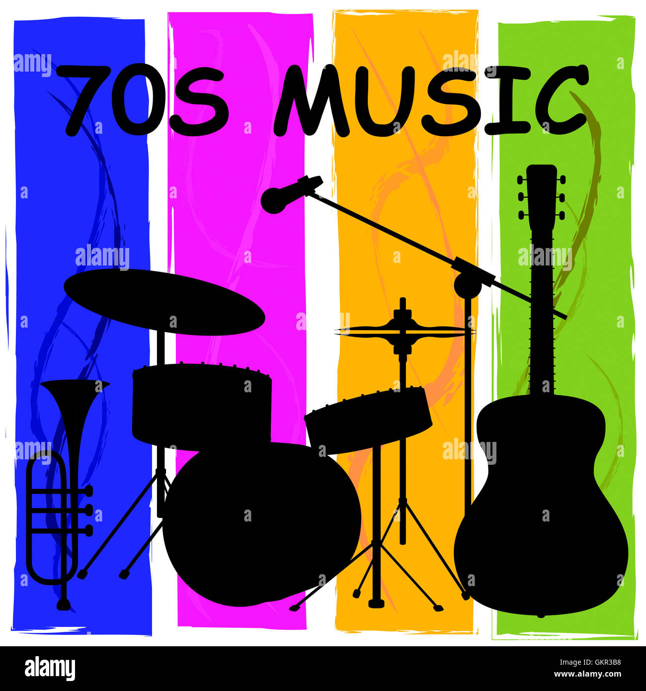 Seventies Music Or 1970s Songs Plus Soundtracks Stock Photo - Alamy