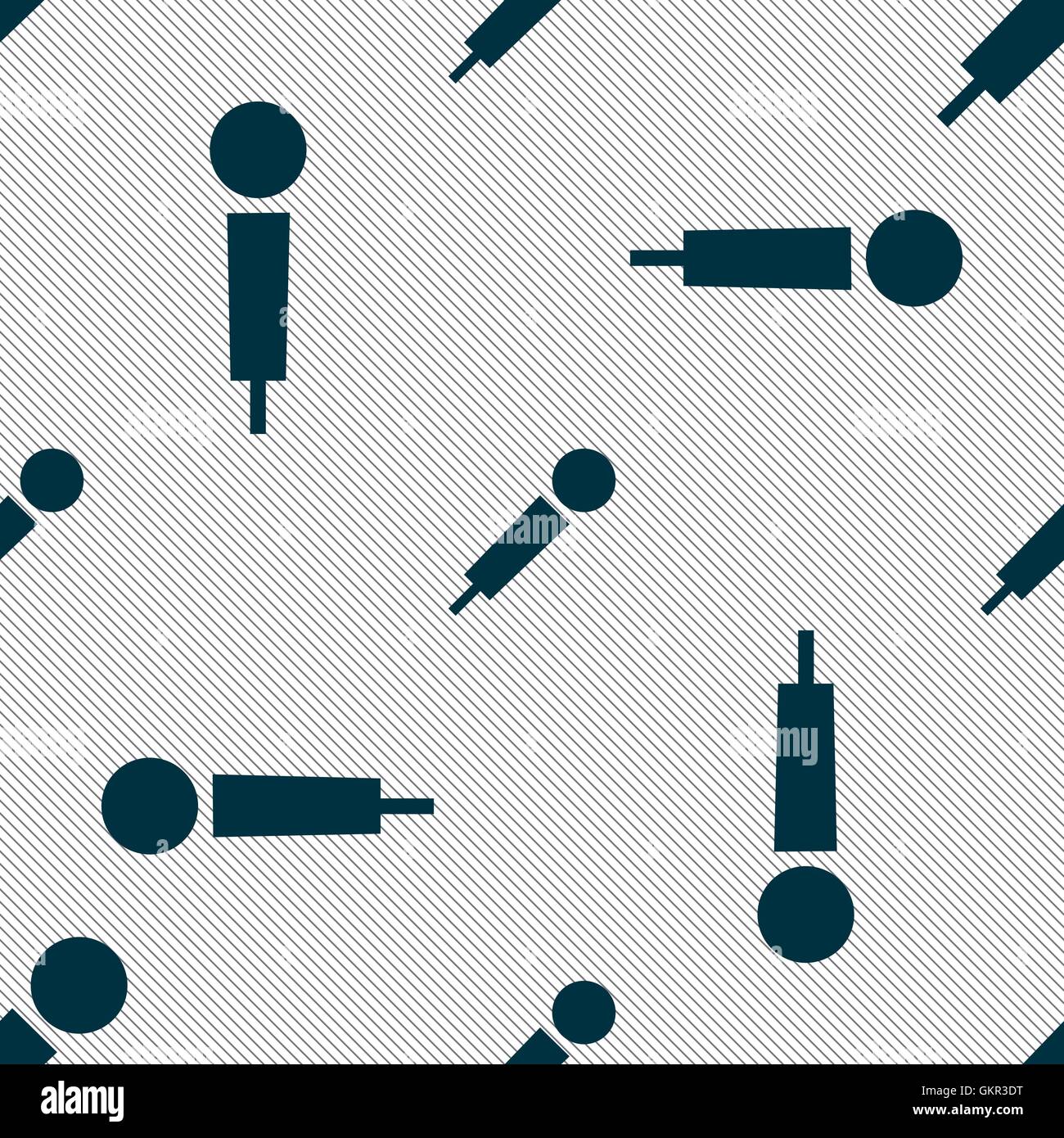 microphone icon sign. Seamless pattern with geometric texture. Vector ...