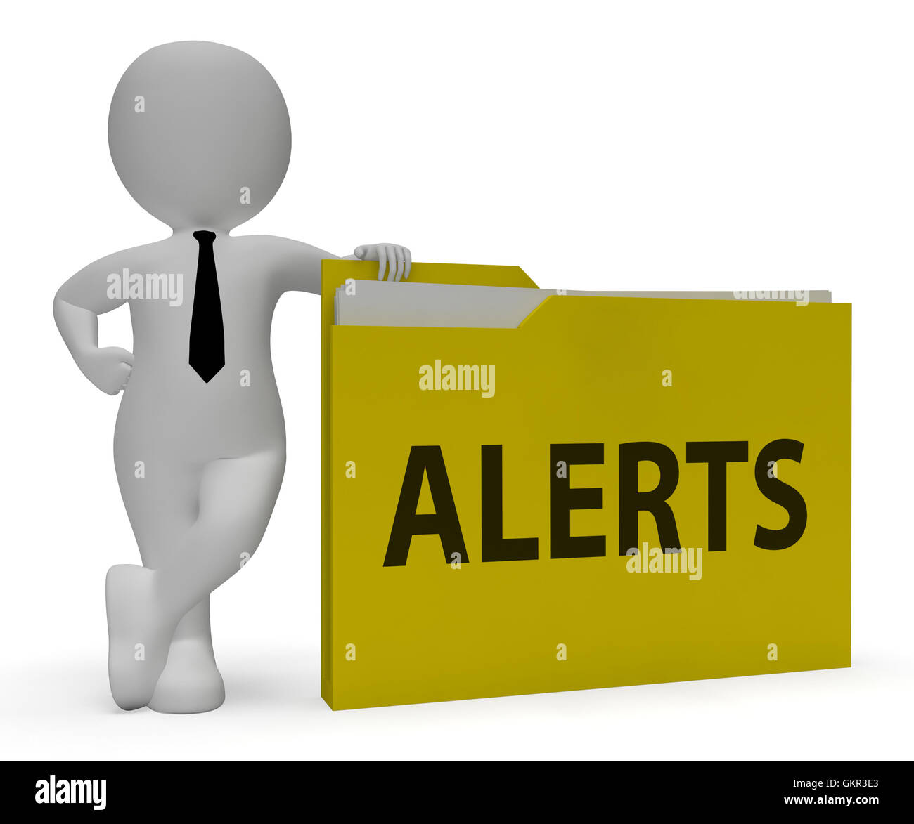Alerts Folder 3d Rendering Holding Schedule Reminders Stock Photo - Alamy