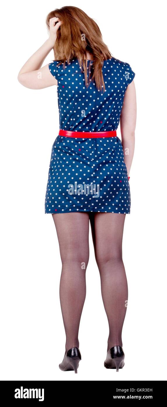 back view of thinking beautiful woman Stock Photo - Alamy