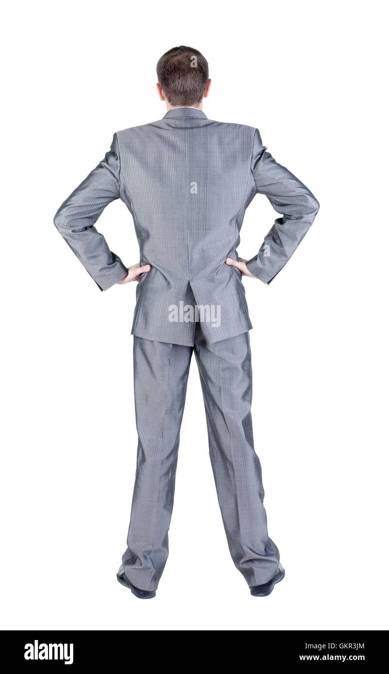 Businessman looks ahead. rear view Stock Photo - Alamy