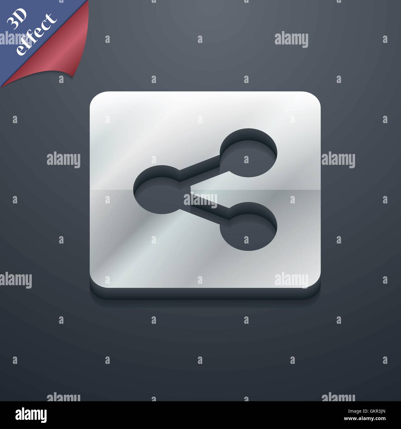 Share icon symbol. 3D style. Trendy, modern design with space for your ...