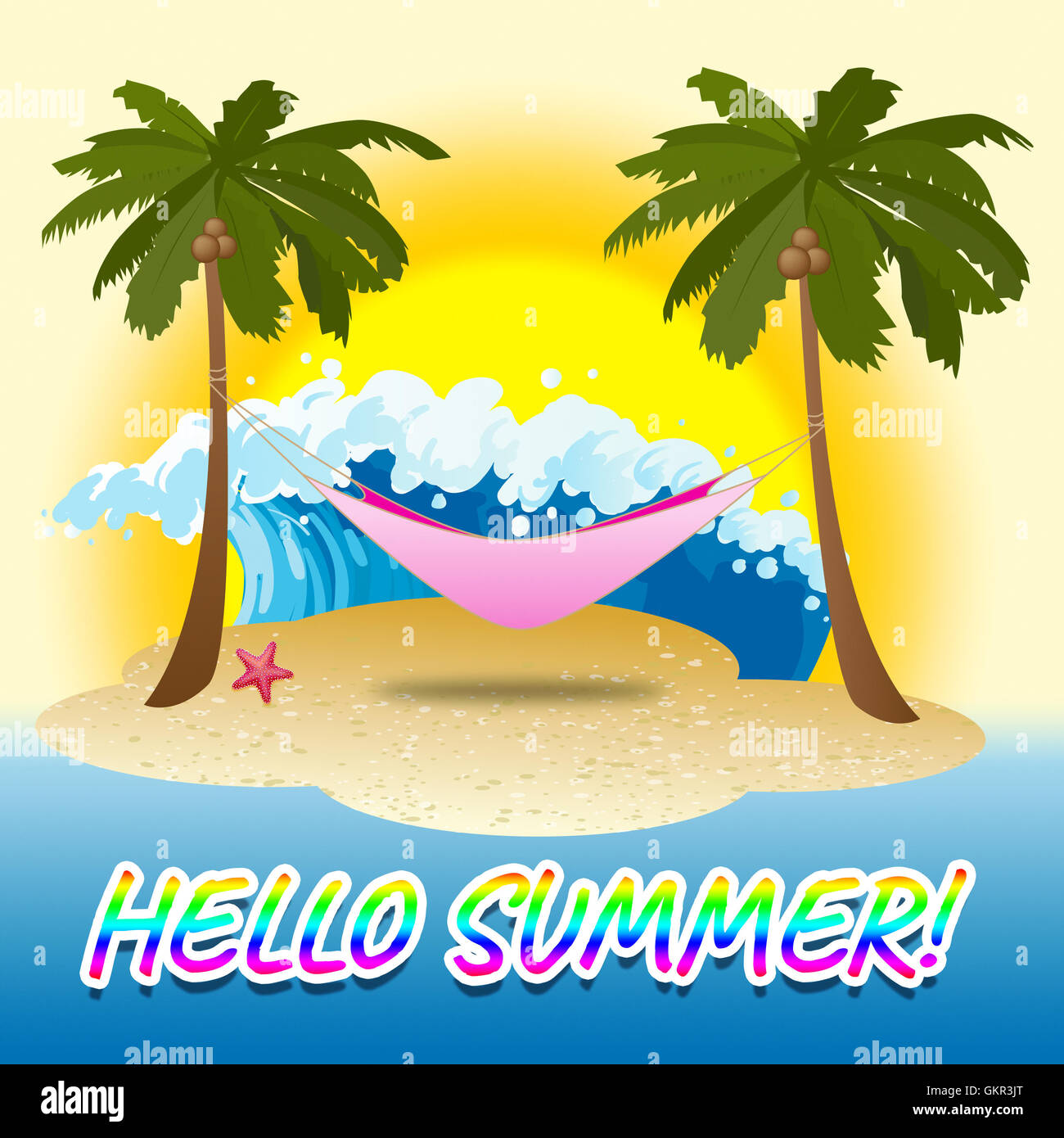 Hello Summer Meaning Sunny Beaches Welcome Greetings Stock Photo - Alamy