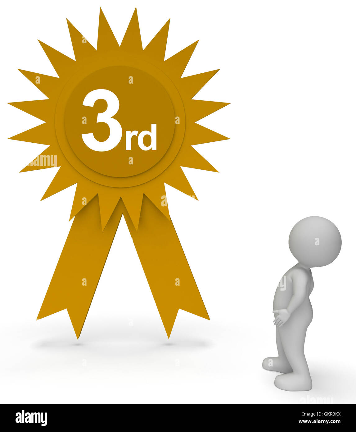 Third Place Rosette Meaning Contest 3rd Place 3d Rendering Stock Photo ...