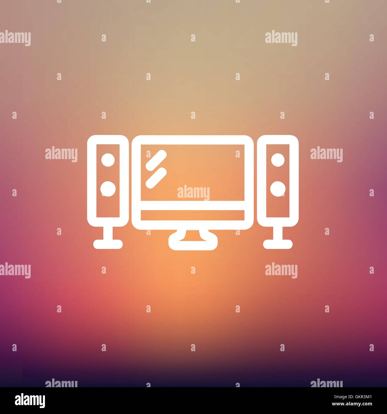 flat-screen-television-with-speakers-thin-line-icon-stock-vector-image