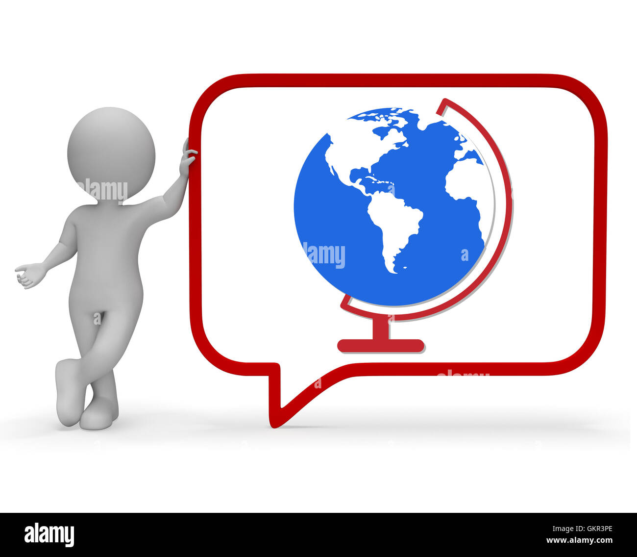 Globe Conversation Showing Worldwide Communication 3d Rendering Stock ...