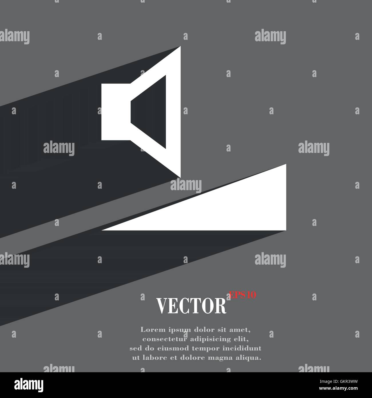 volume, sound icon symbol Flat modern web design with long shadow and ...