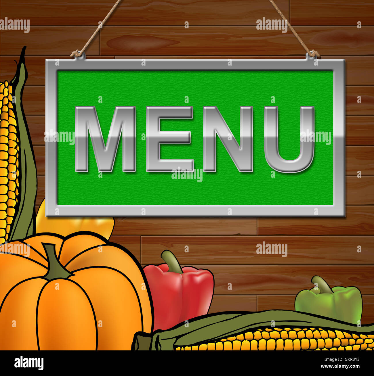 Menu Sign Indicating Restaurant Advertisement 3d Illustration Stock ...