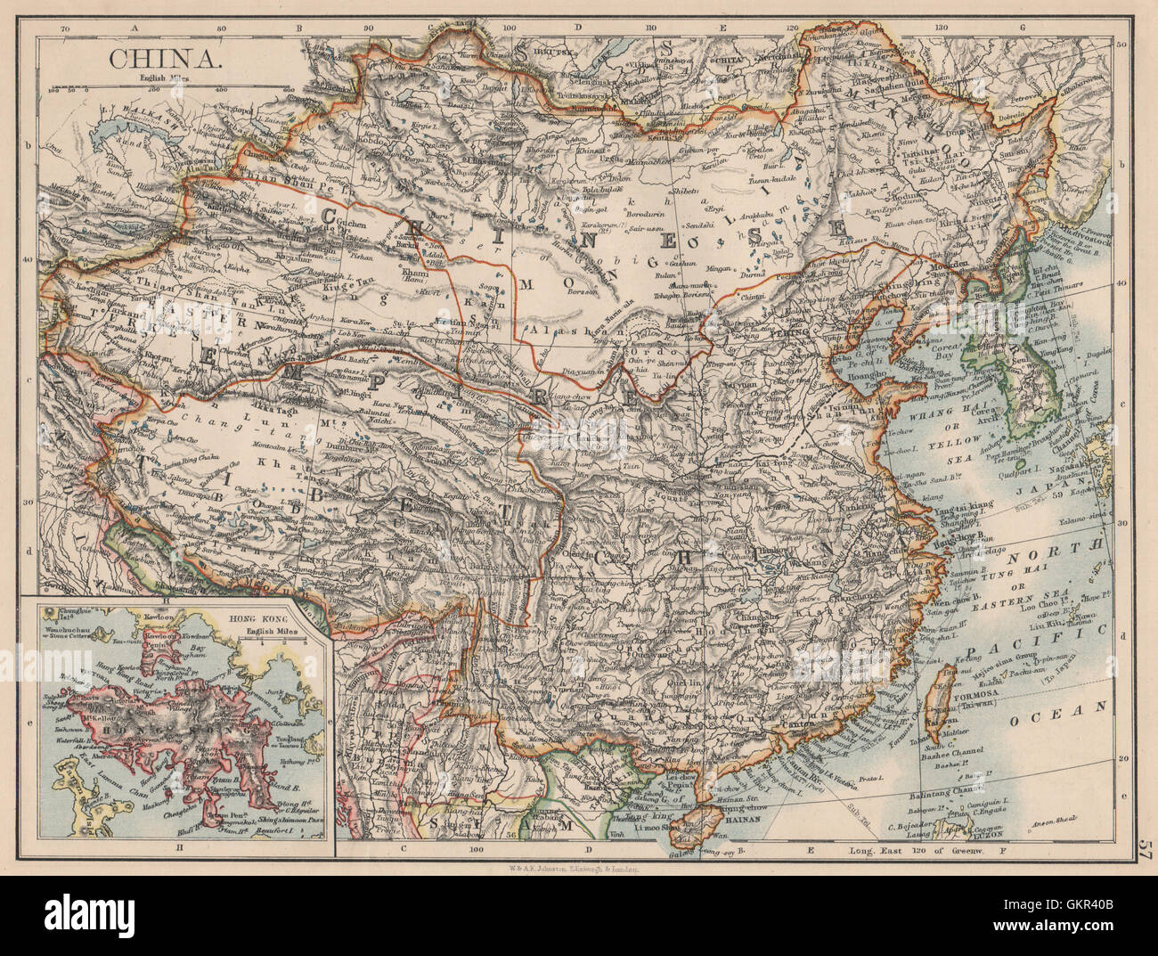 CHINESE EMPIRE. China East Asia Tibet Mongolia East Turkestan Korea ...