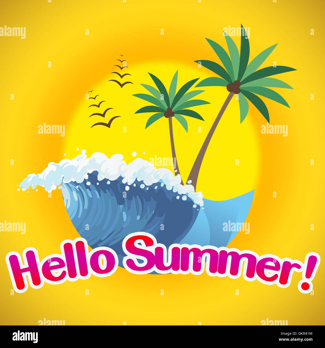 Hello Summer Meaning Sunshine Beaches Welcome Greetings Stock Photo - Alamy