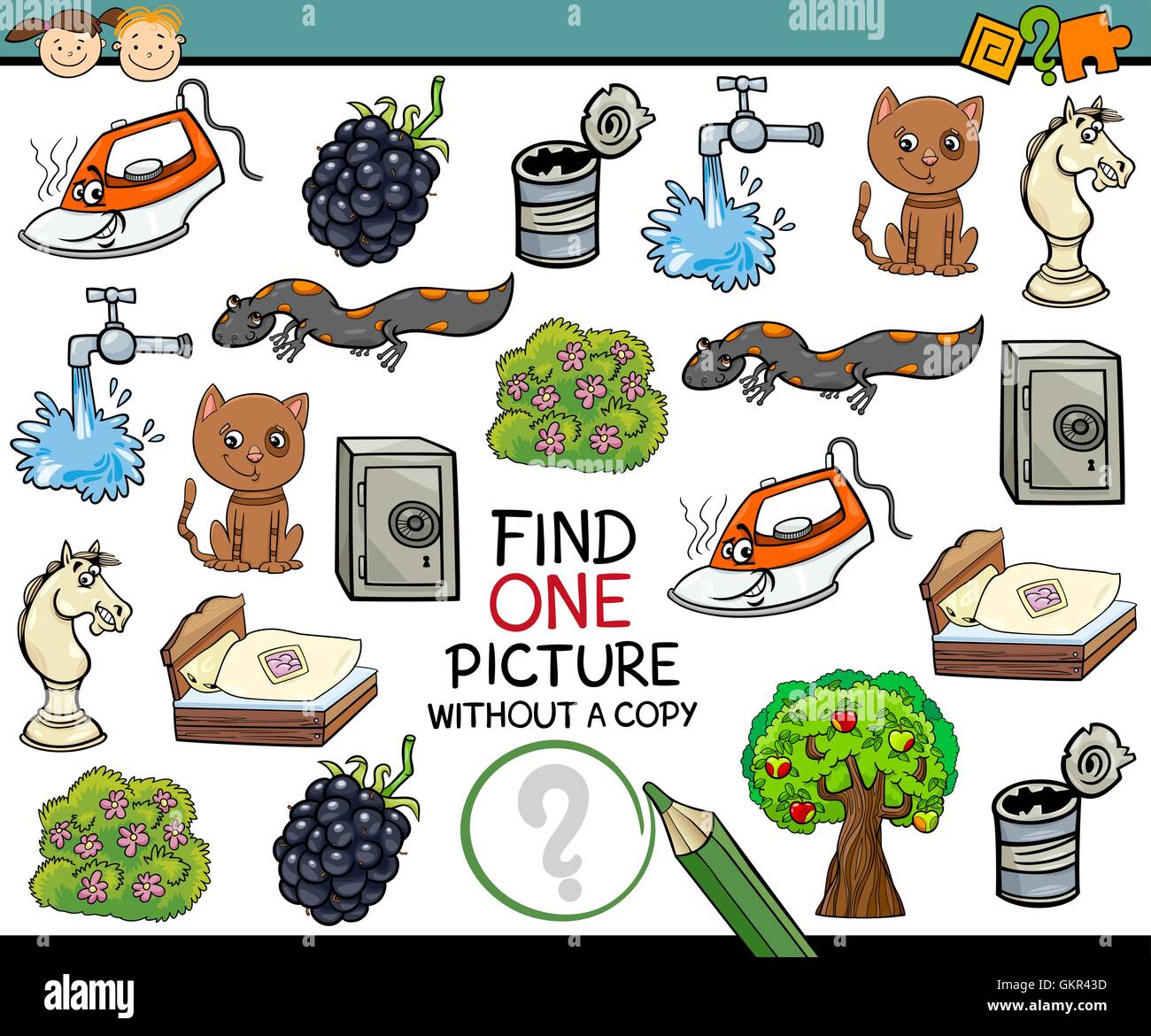 find single picture game cartoon Stock Vector Image & Art - Alamy