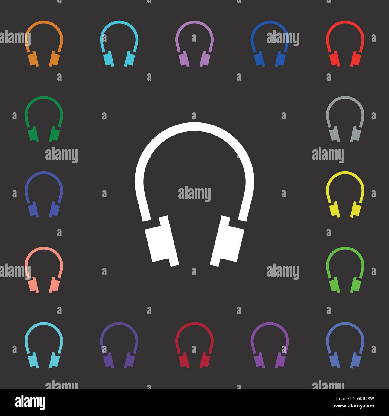 headsets icon sign. Lots of colorful symbols for your design. Vector ...