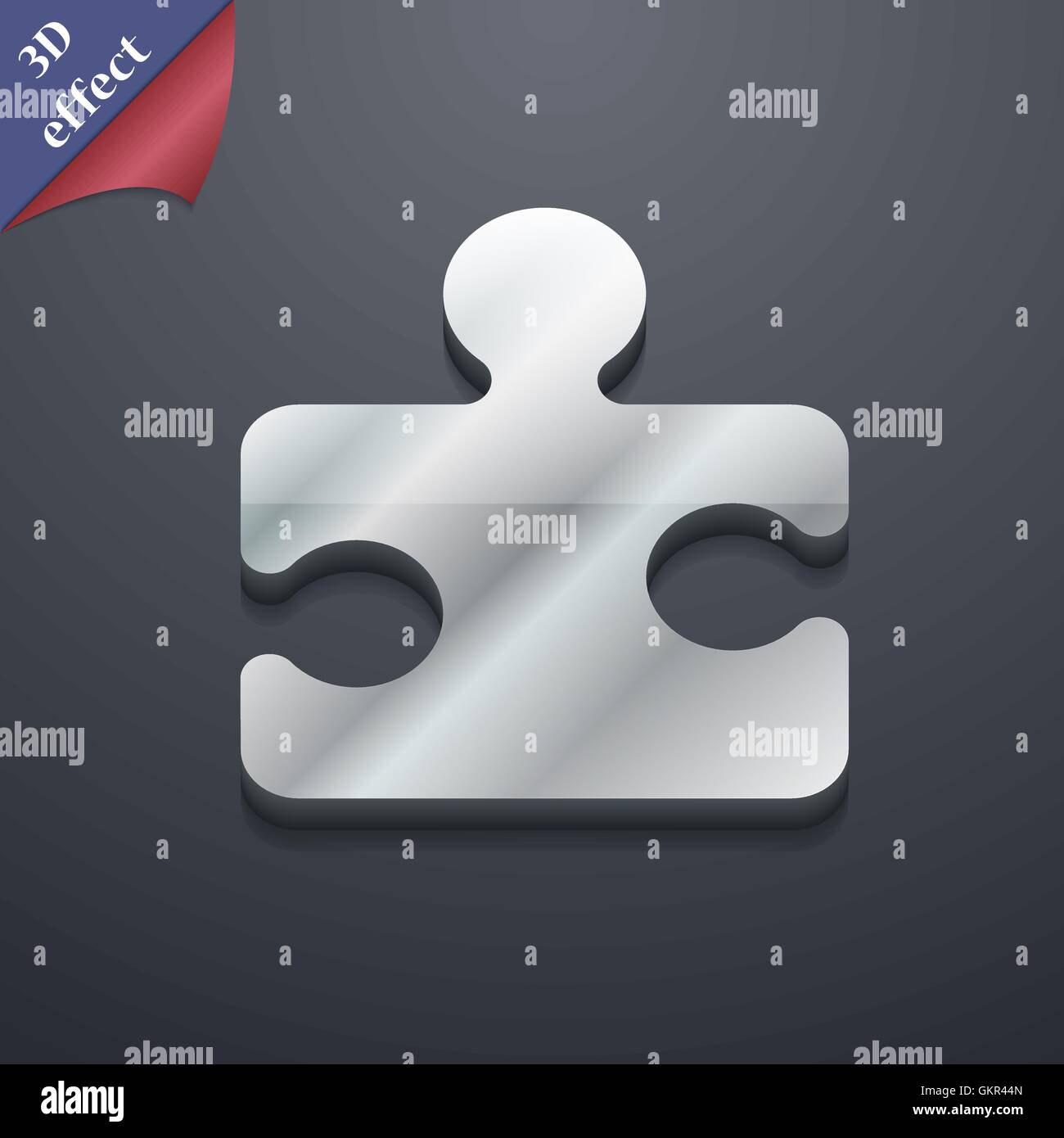 Puzzle piece icon symbol. 3D style. Trendy, modern design with space ...