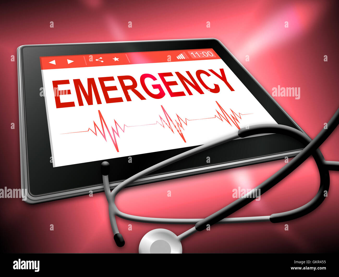 Emergency Tablet Indicating First Aid 3d Illustration Stock Photo - Alamy