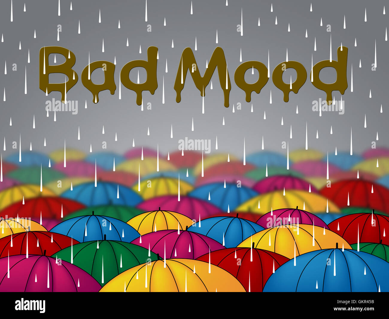 Bad Mood Showings Glum Grumpy And Angry Stock Photo - Alamy