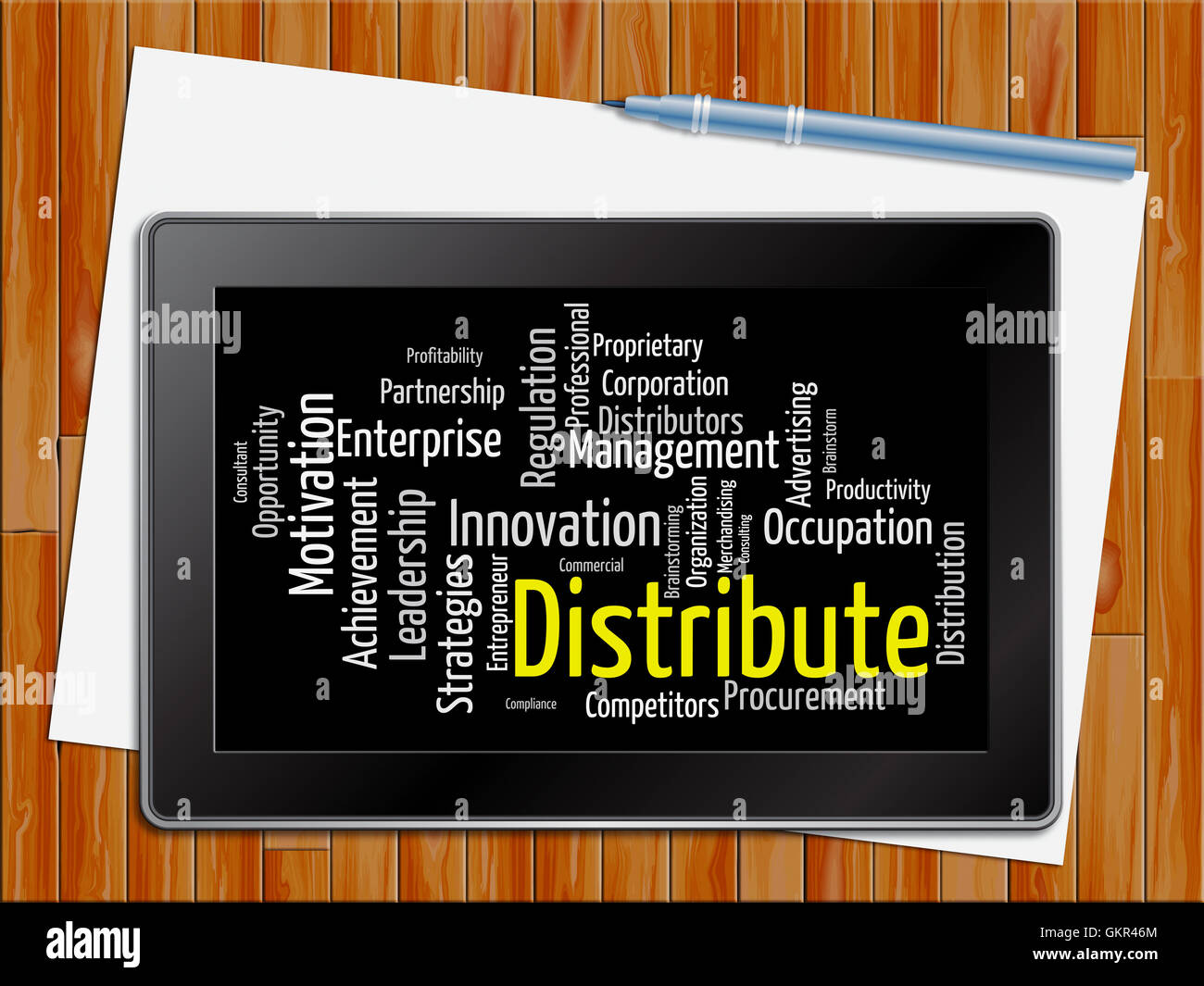 Distribute Word Showing Supply Chain 3d Illustration Stock Photo - Alamy