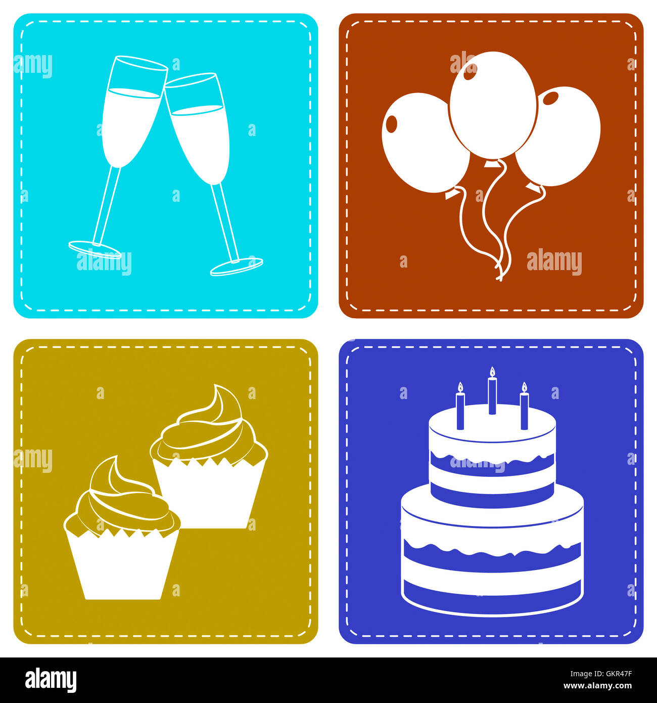Celebrate Icons Indicating Party Joy And Fun Stock Photo - Alamy