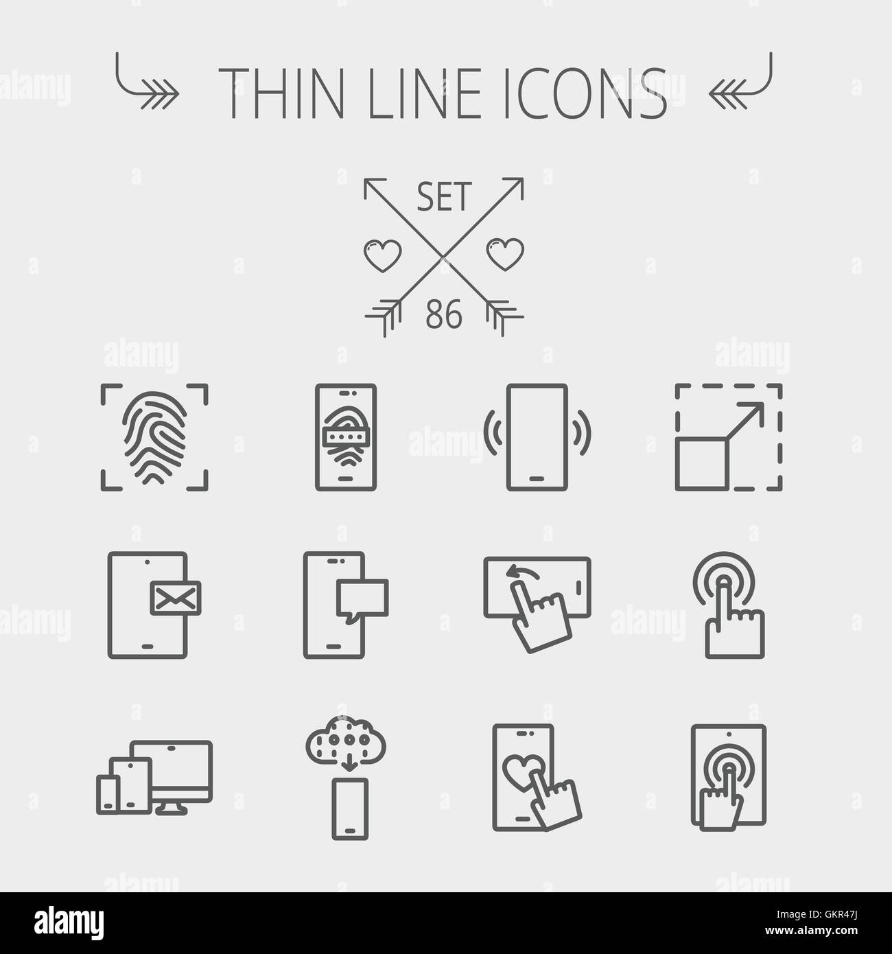 Technology thin line icon set Stock Vector Image & Art - Alamy