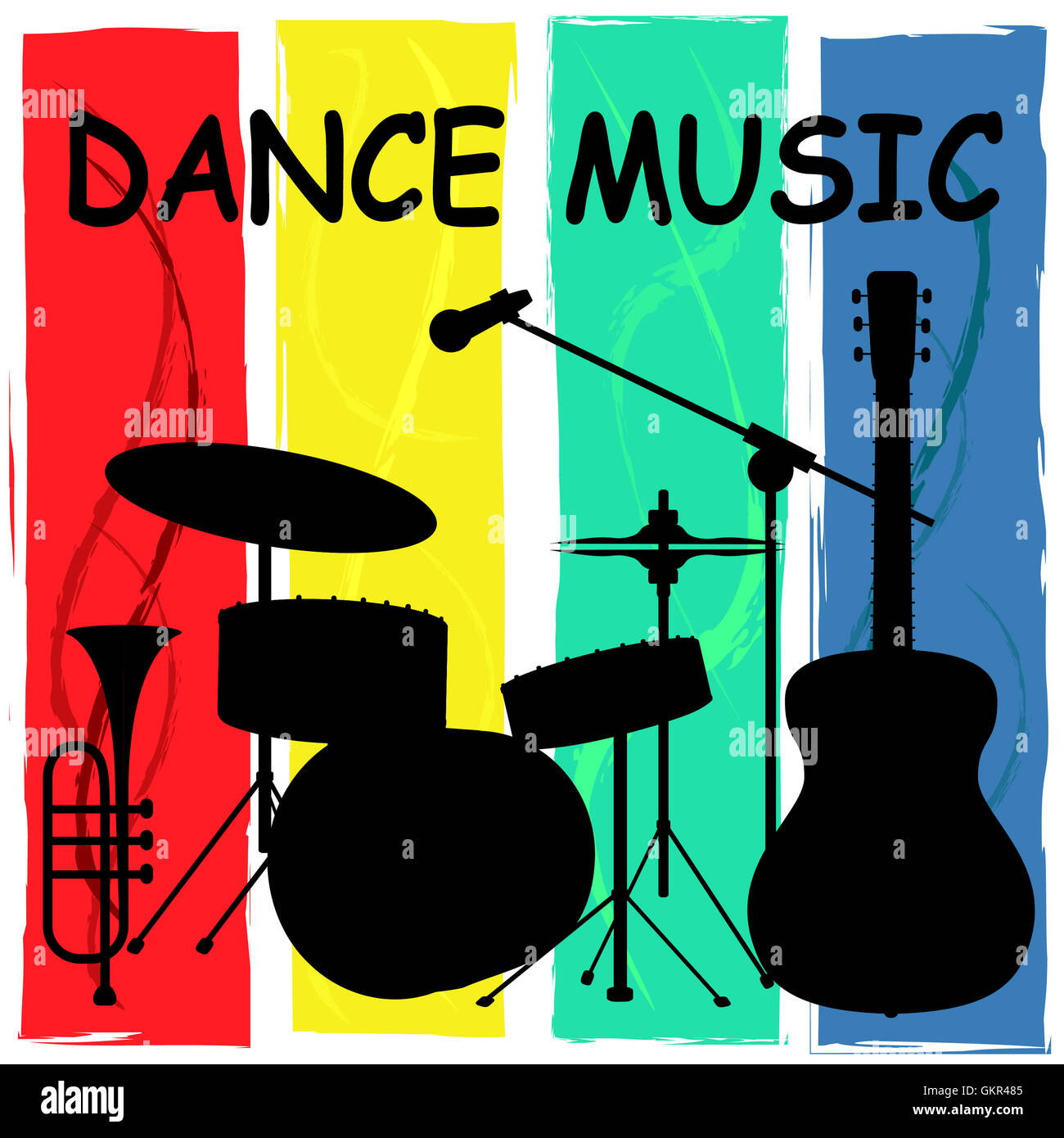 Dance Music Showing Disco Soundtracks And Dancing Stock Photo - Alamy