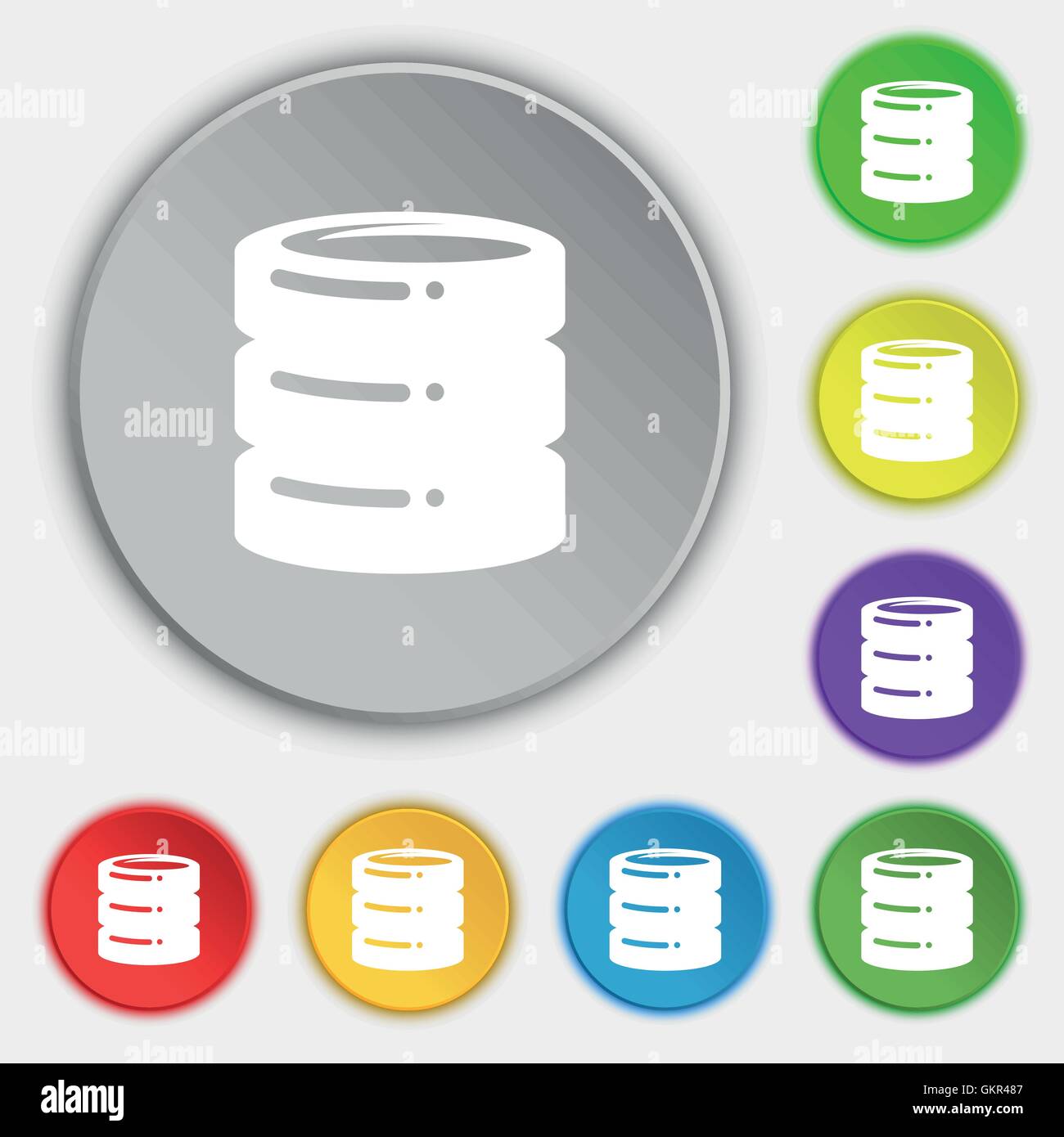 hard disk icon sign. Symbol on five flat buttons. Vector Stock Vector ...