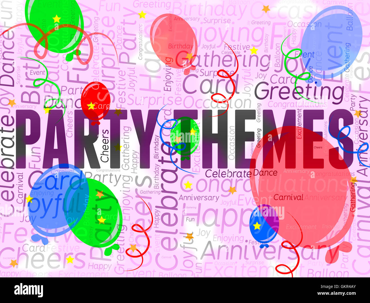 Party Themes Representing Parties Ideas And Celebration Stock Photo - Alamy