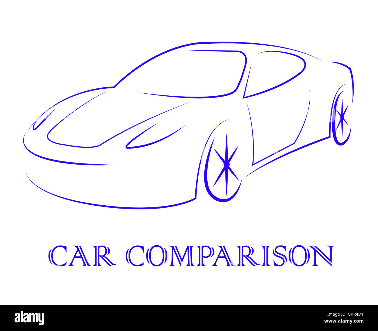 Car Comparison Showing Auto Reviews And Search Stock Photo - Alamy