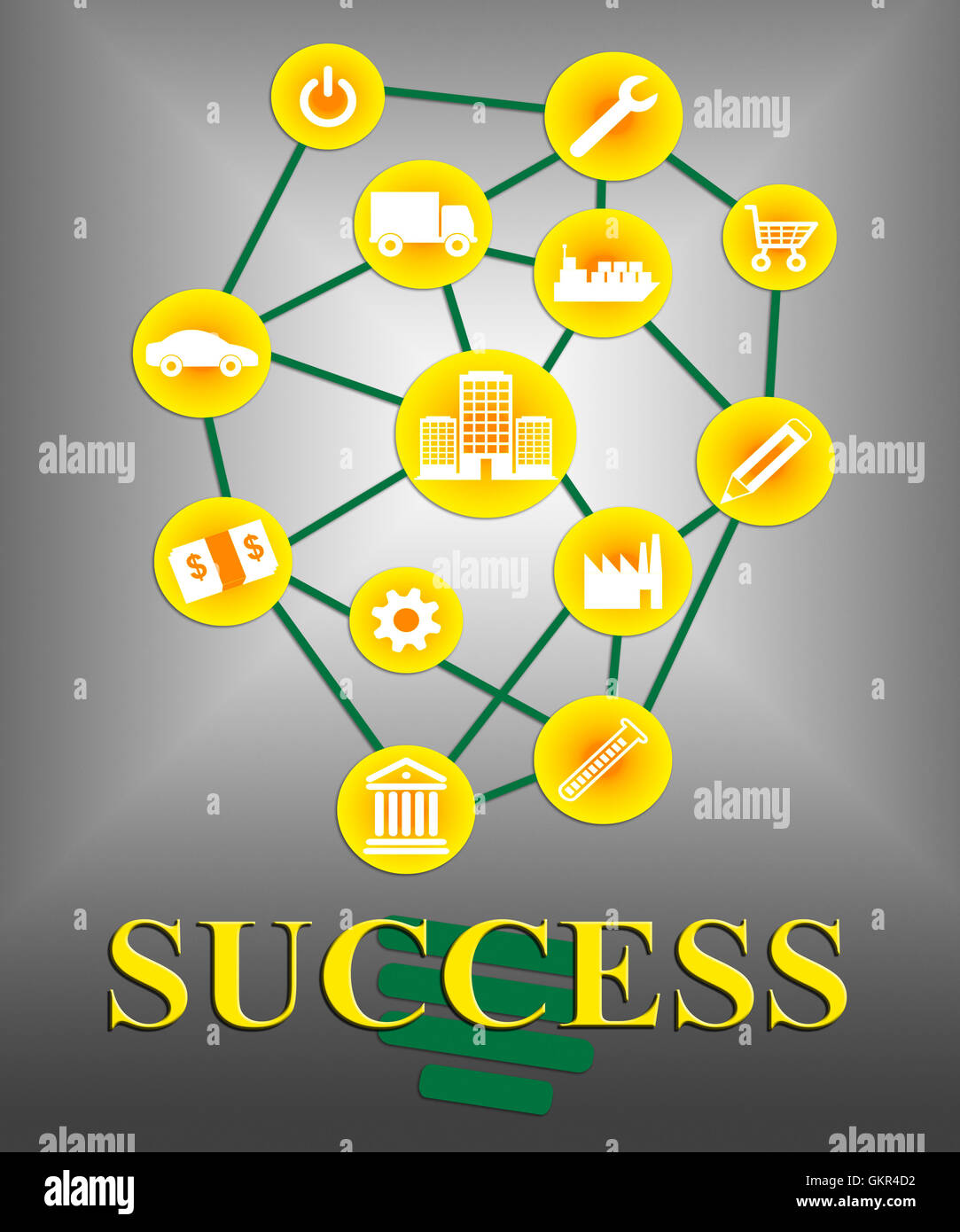 Success Icons Indicating Successful Progress And Winning Stock Photo ...