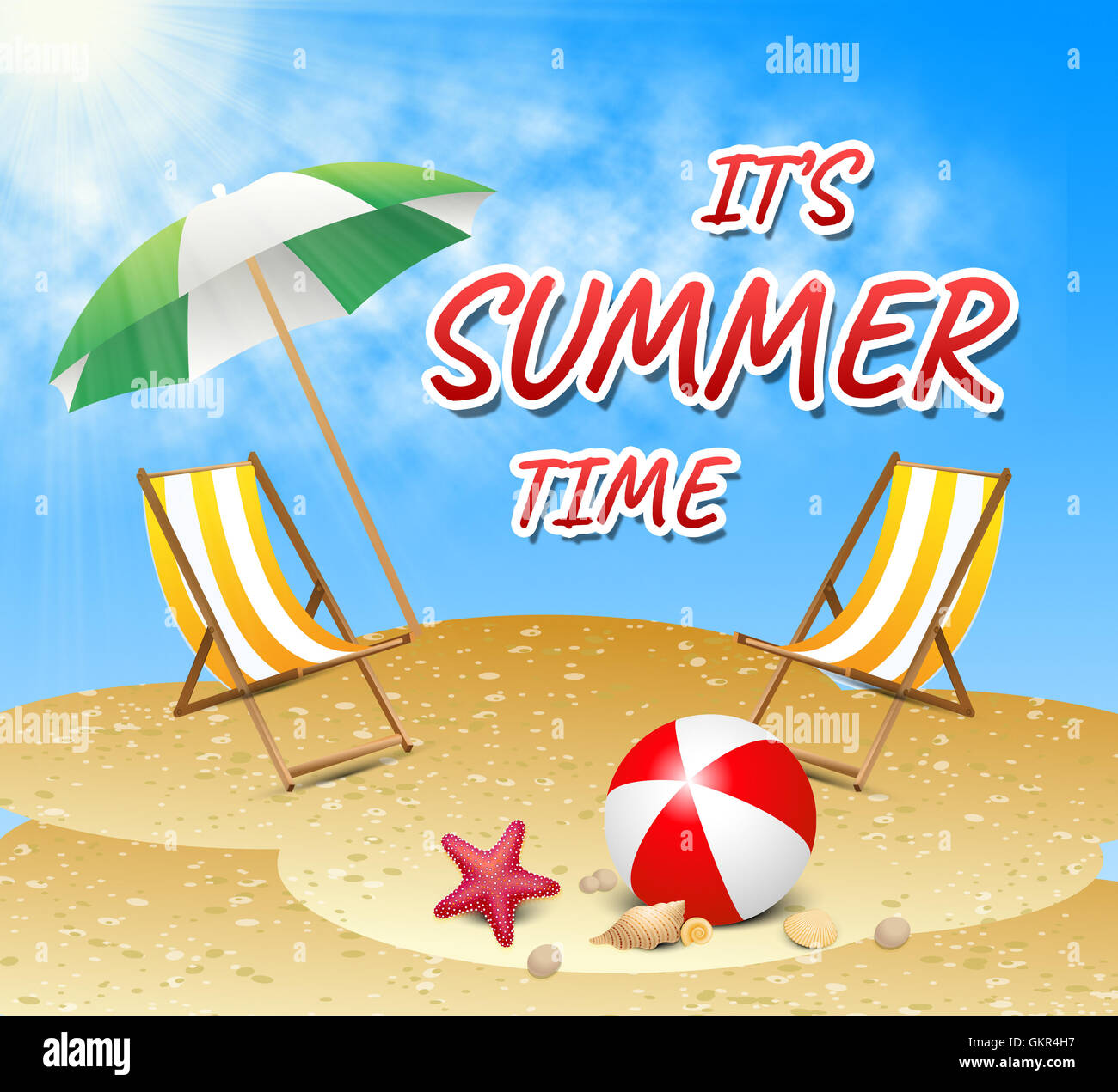 Summer Time Showing On Holiday Vacationing Now Stock Photo - Alamy