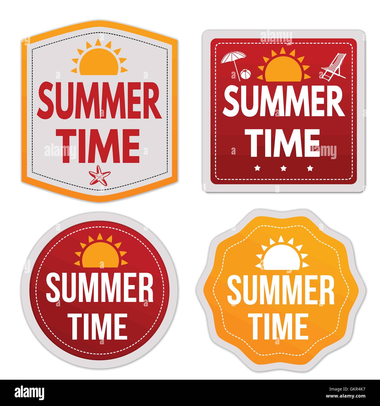Summer time stickers set Stock Vector Image & Art - Alamy