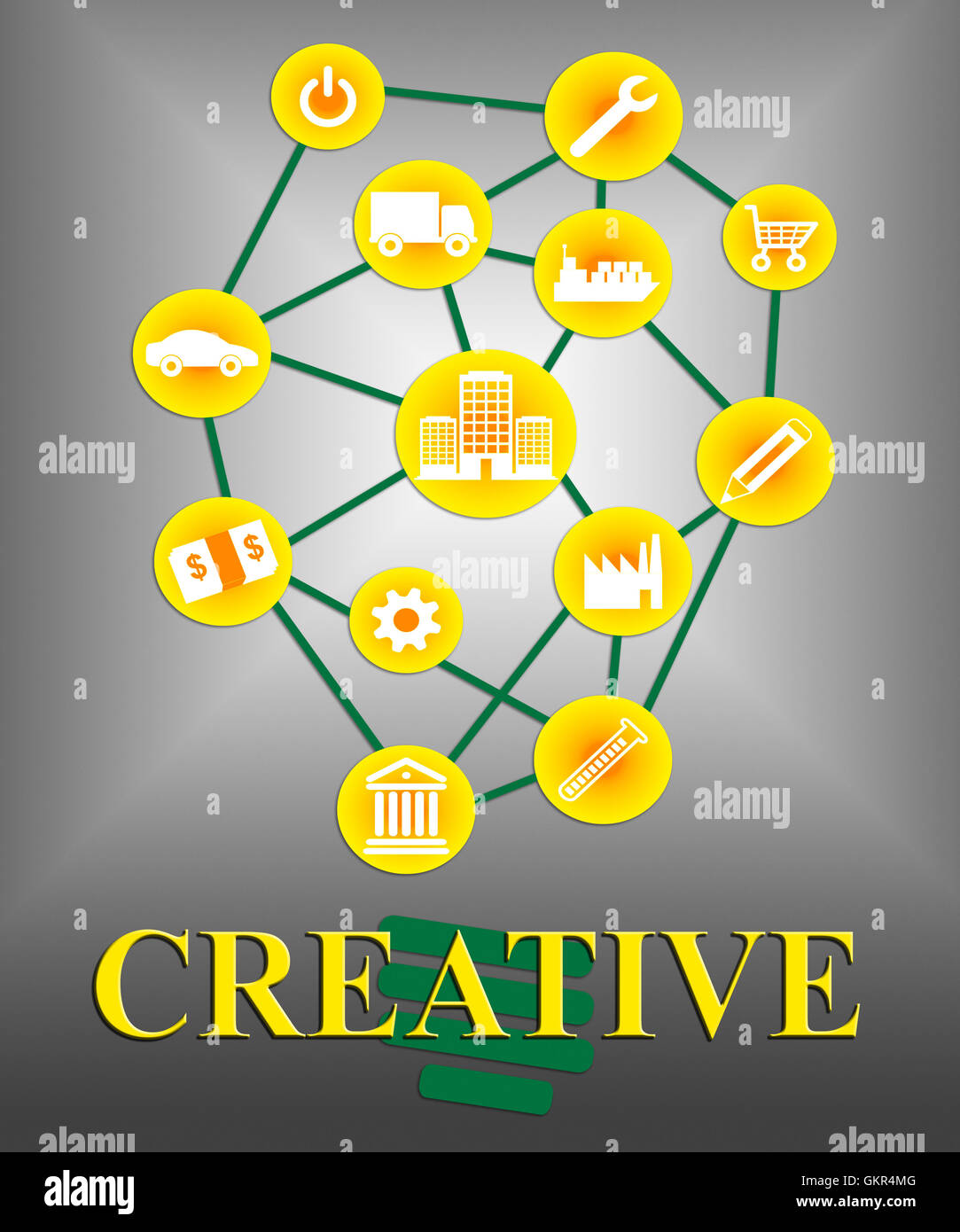 Creative Icons Meaning Creativity Ideas And Designs Stock Photo - Alamy