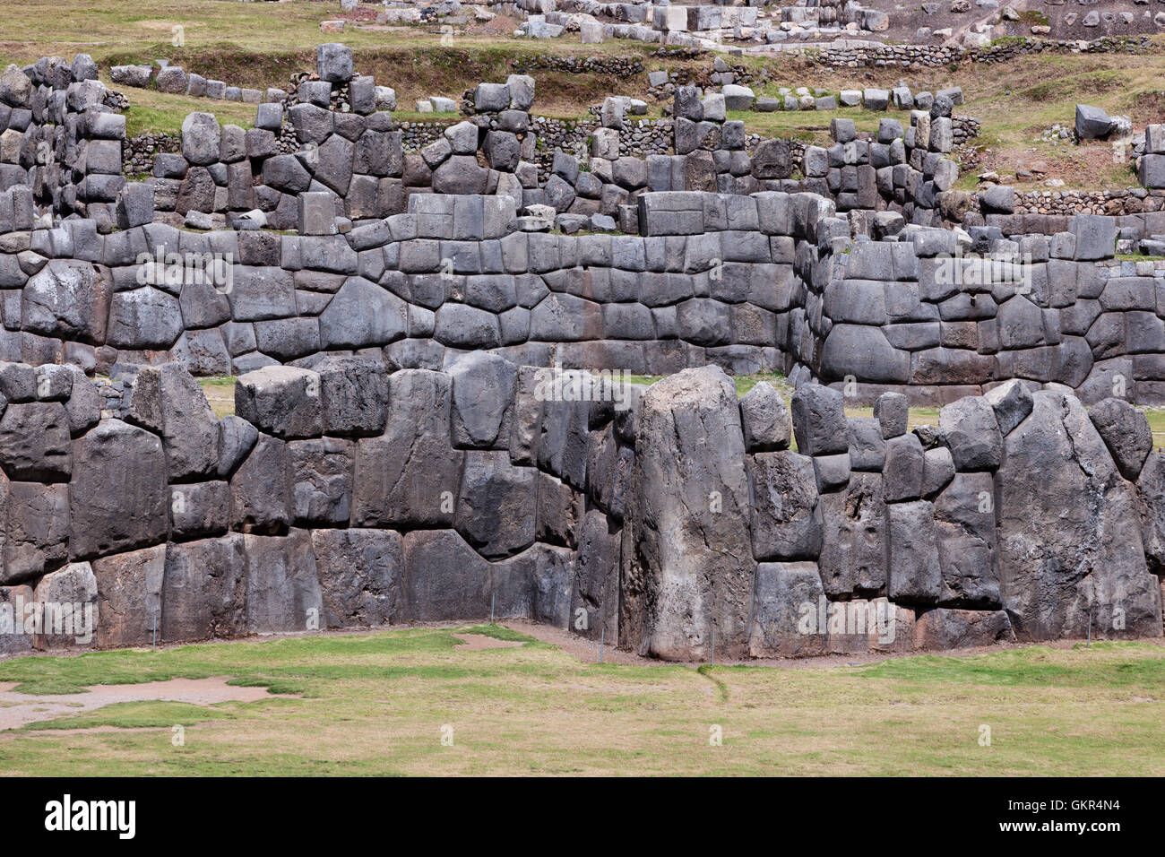 Inca site in Peru Saqsaywaman with classic Inca stone work that amazes ...
