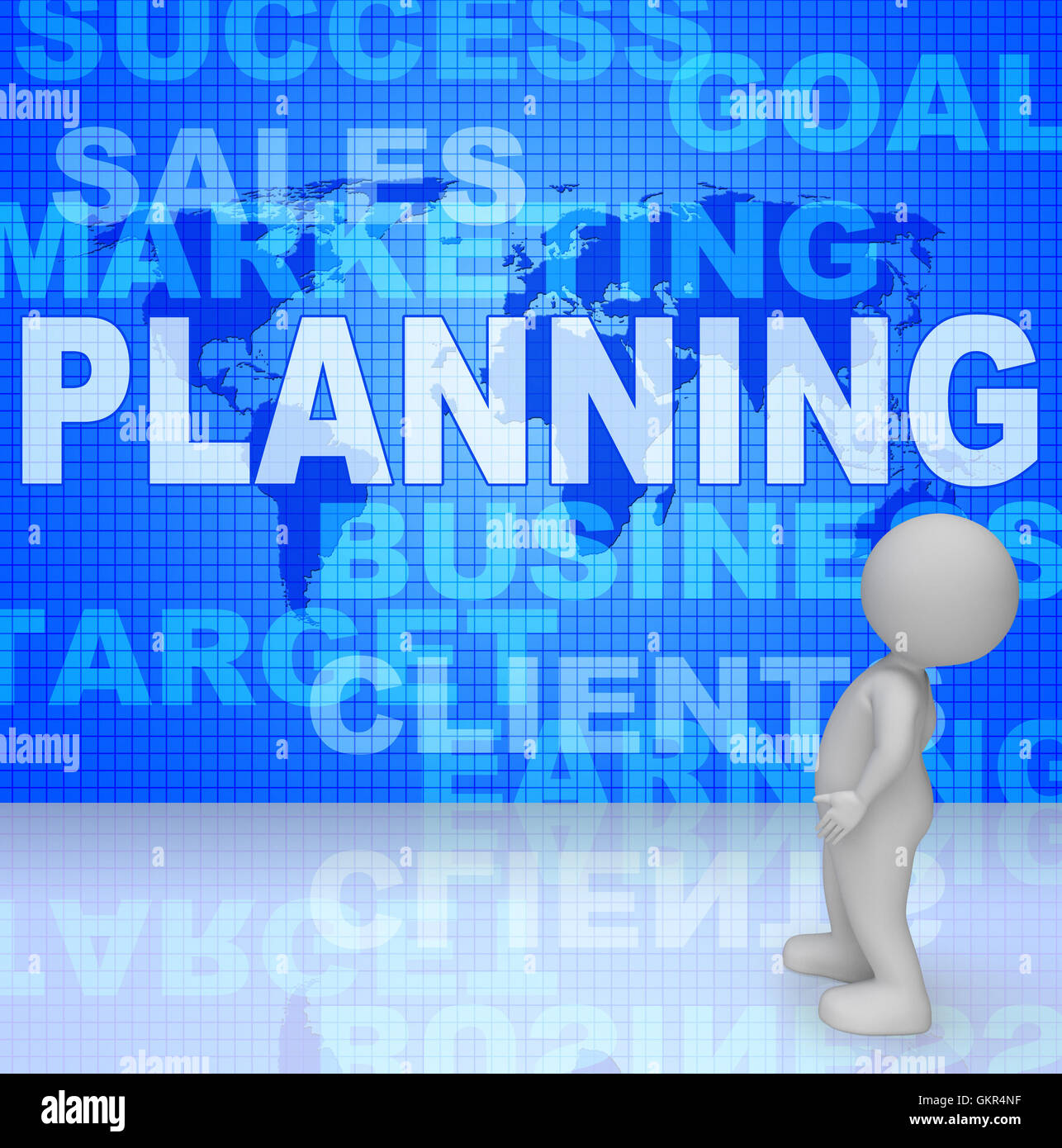 Planning Character Representing Goals And Objectives 3d Rendering Stock ...