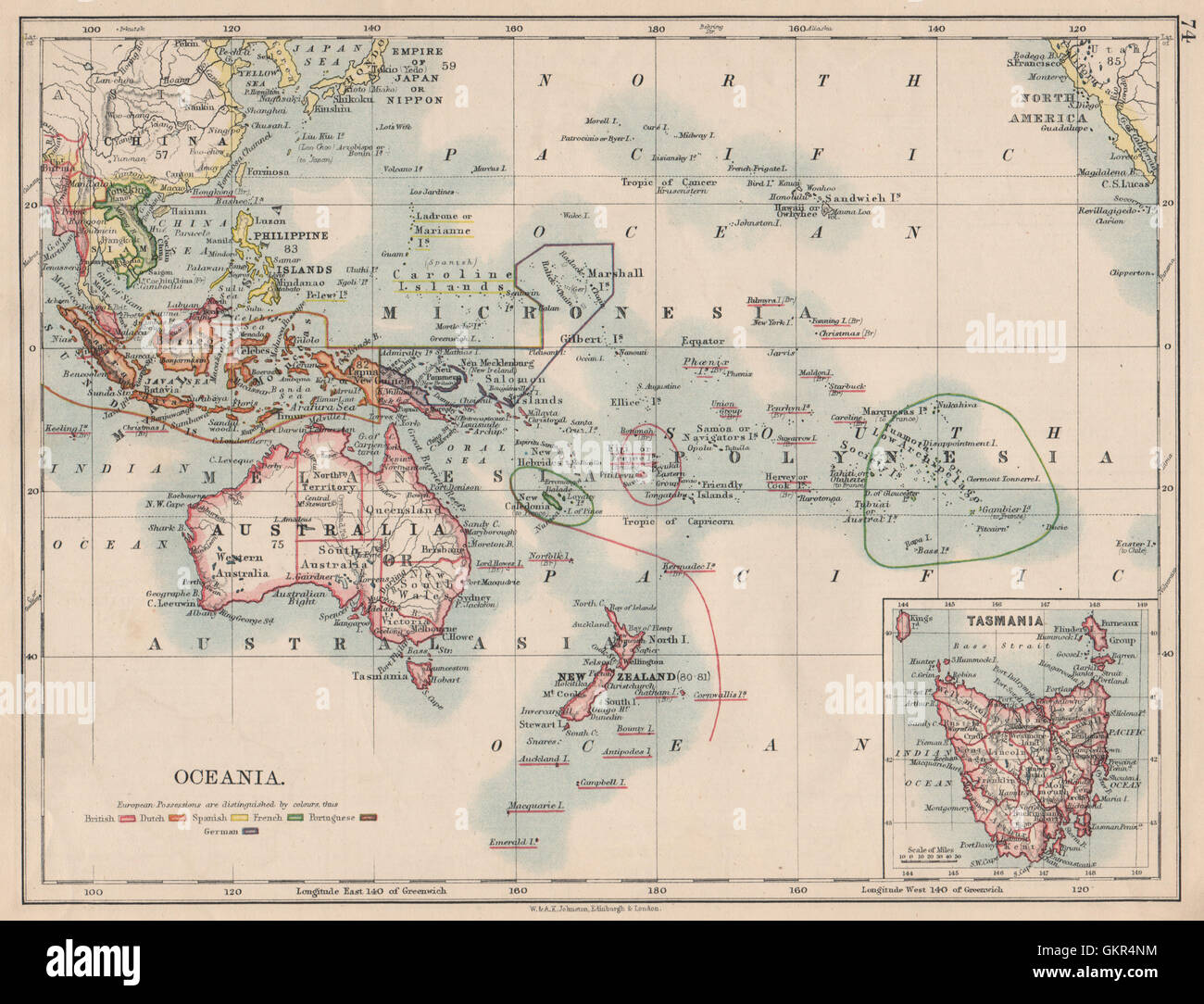 COLONIAL OCEANIA PACIFIC.British Dutch Spanish French German Port ...