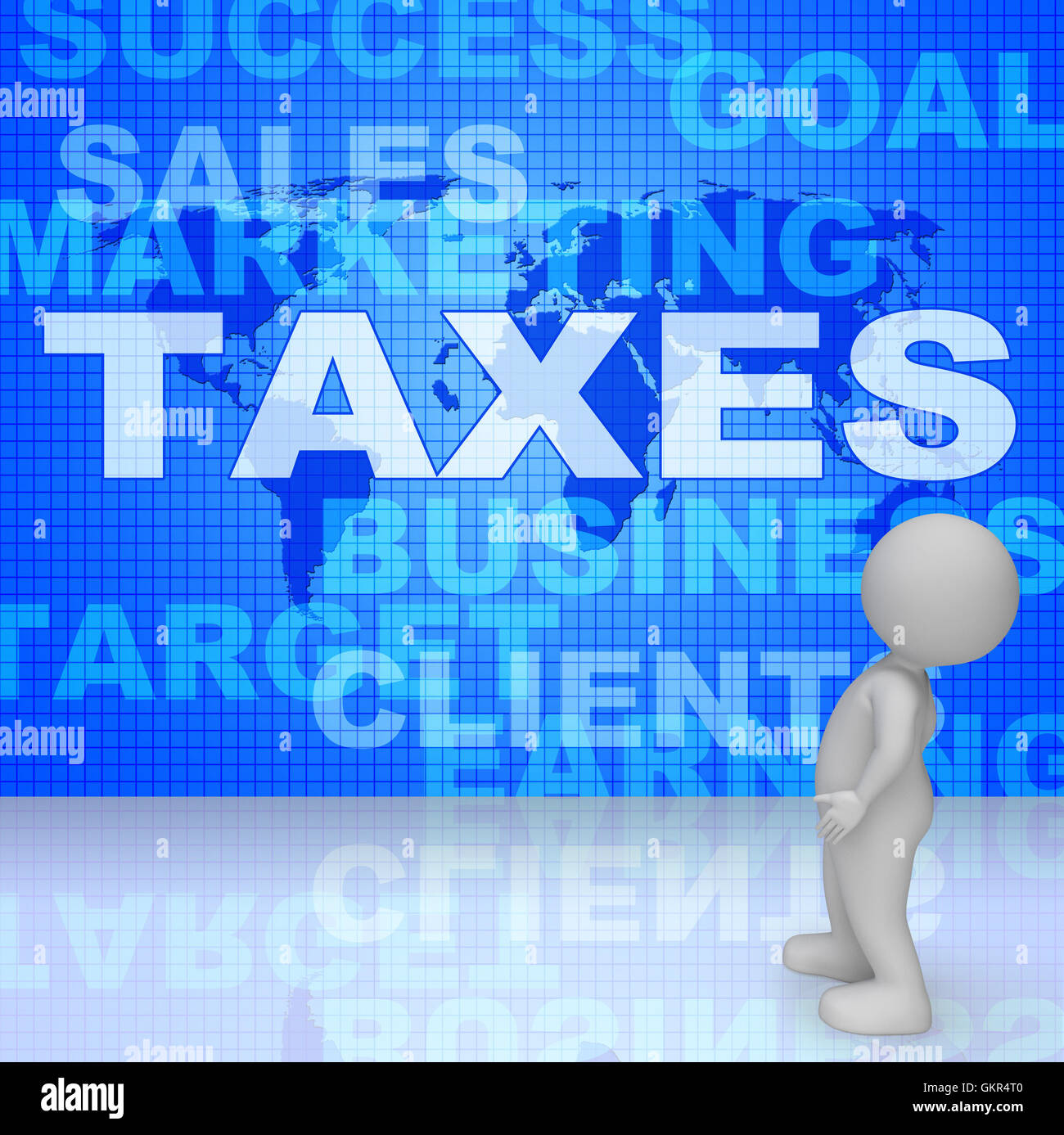 Taxes Word Showing Irs Taxation 3d Rendering Stock Photo - Alamy