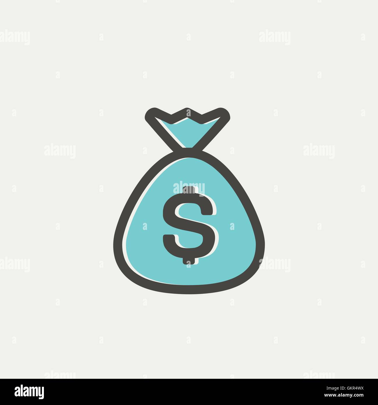 Money sack icon outline Stock Vector Images - Alamy