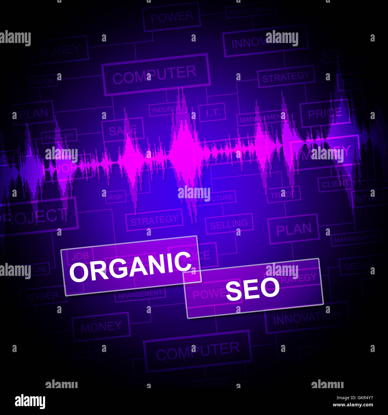 Organic Seo Indicating Search Engine Website Optimization Stock Photo ...